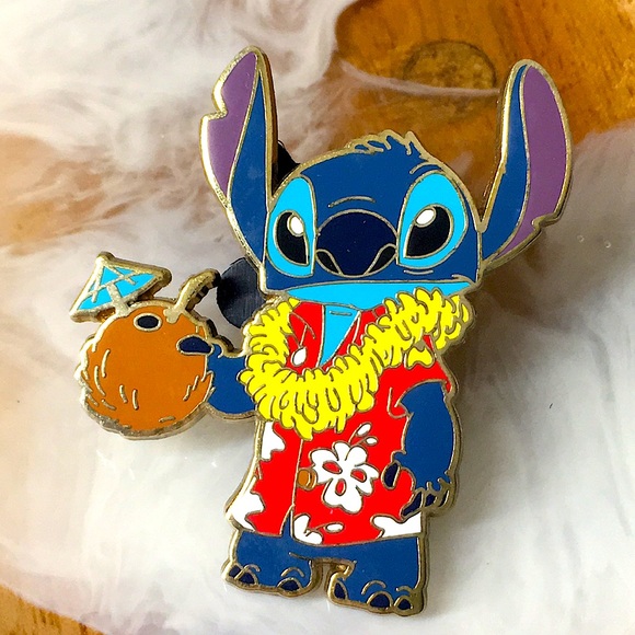 Disney | Jewelry | 208 Disney Hawaiian Stitch Lapel Pin | Poshmark